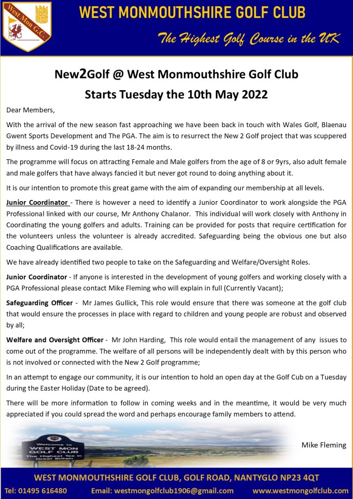 new2golf-members-letter – West Monmouthshire Golf Club