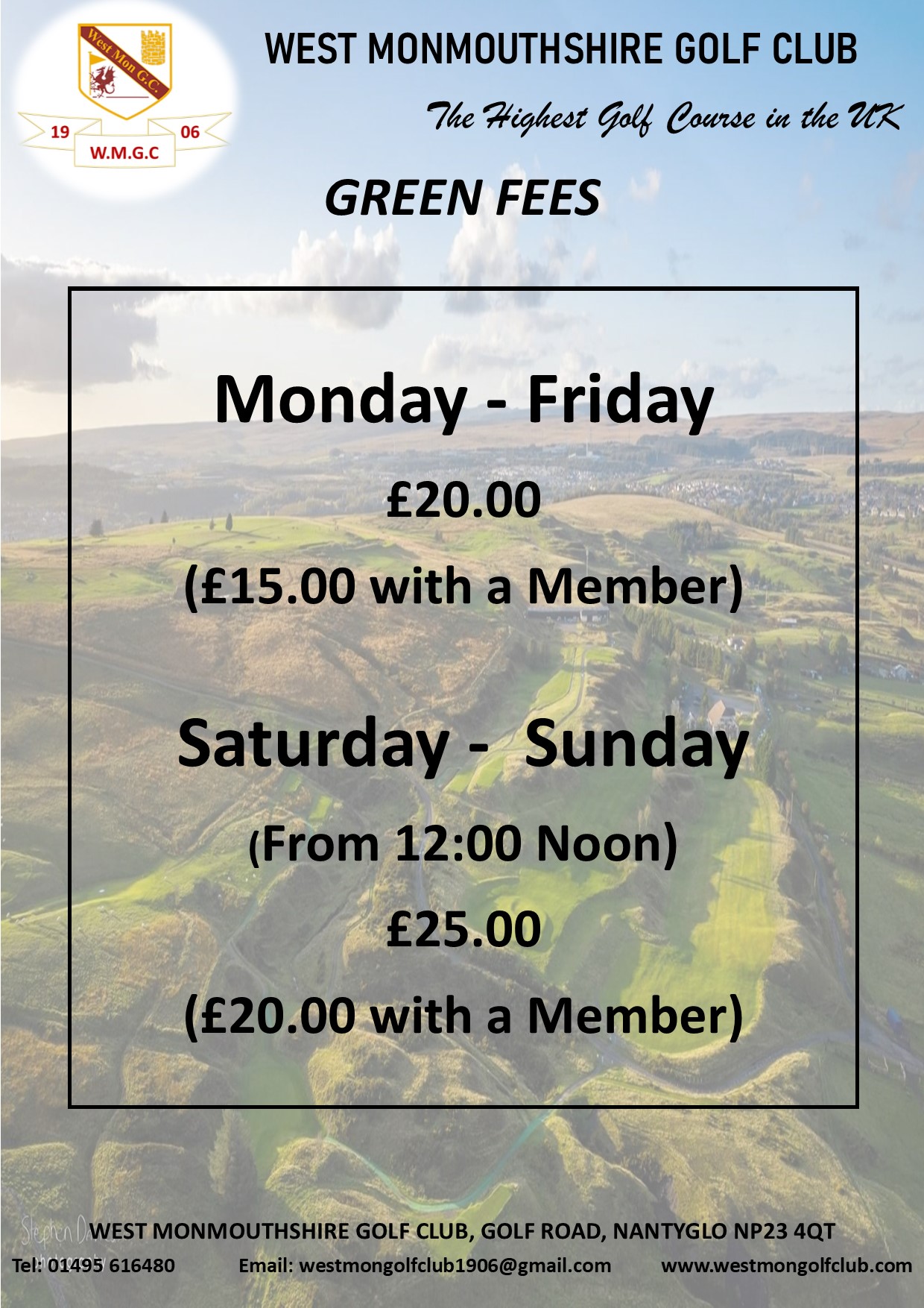 Visiting Golfers – West Monmouthshire Golf Club